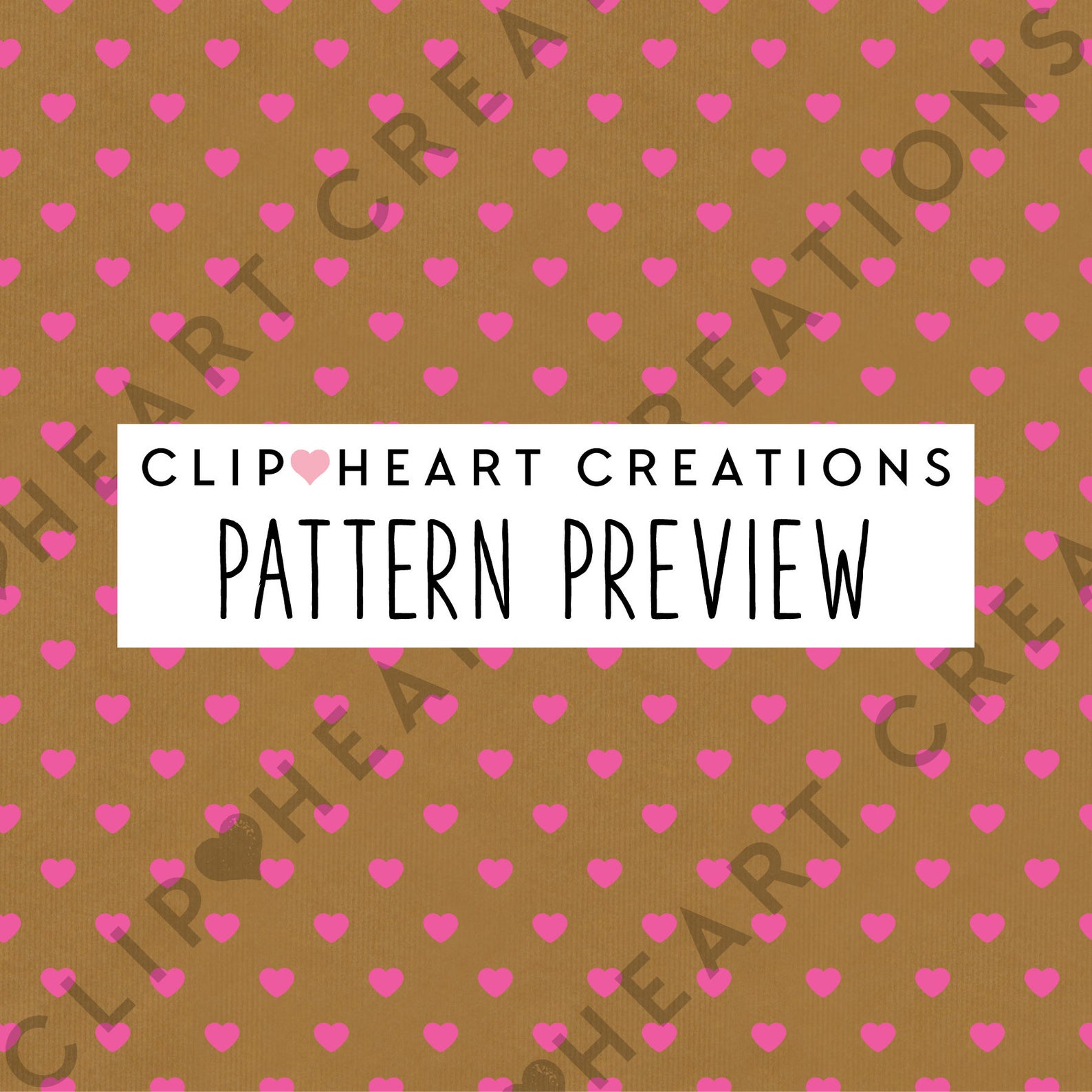 100 Kraft Heart Pattern Digital Paper, Commercial Use Instant Download ...