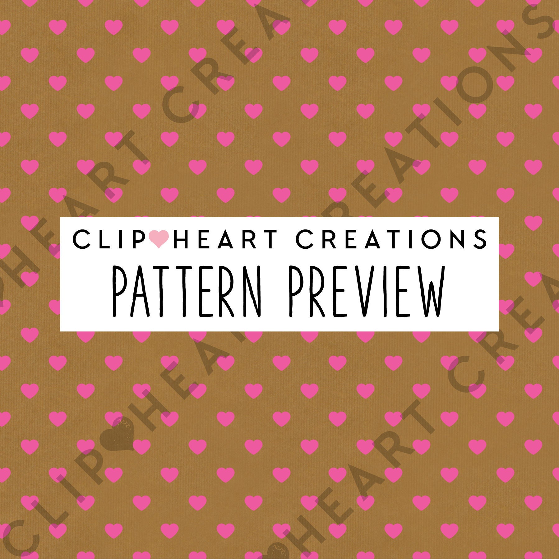 100 Kraft Heart Pattern Digital Paper, Commercial Use Instant Download ...