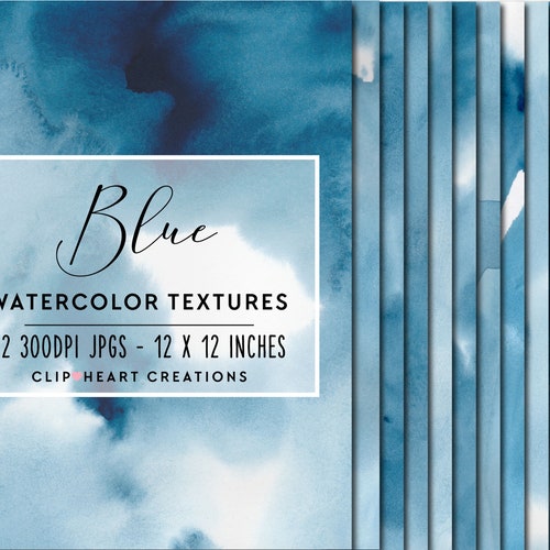 Blue Watercolor Digital Papers Commercial Use Instant - Etsy