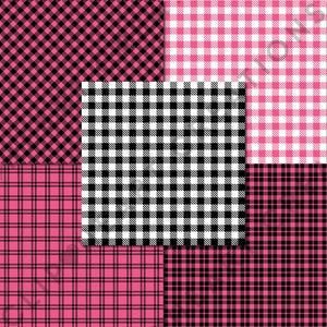 Pink Buffalo Plaid Digital Paper Set Seamless Lumberjack - Etsy
