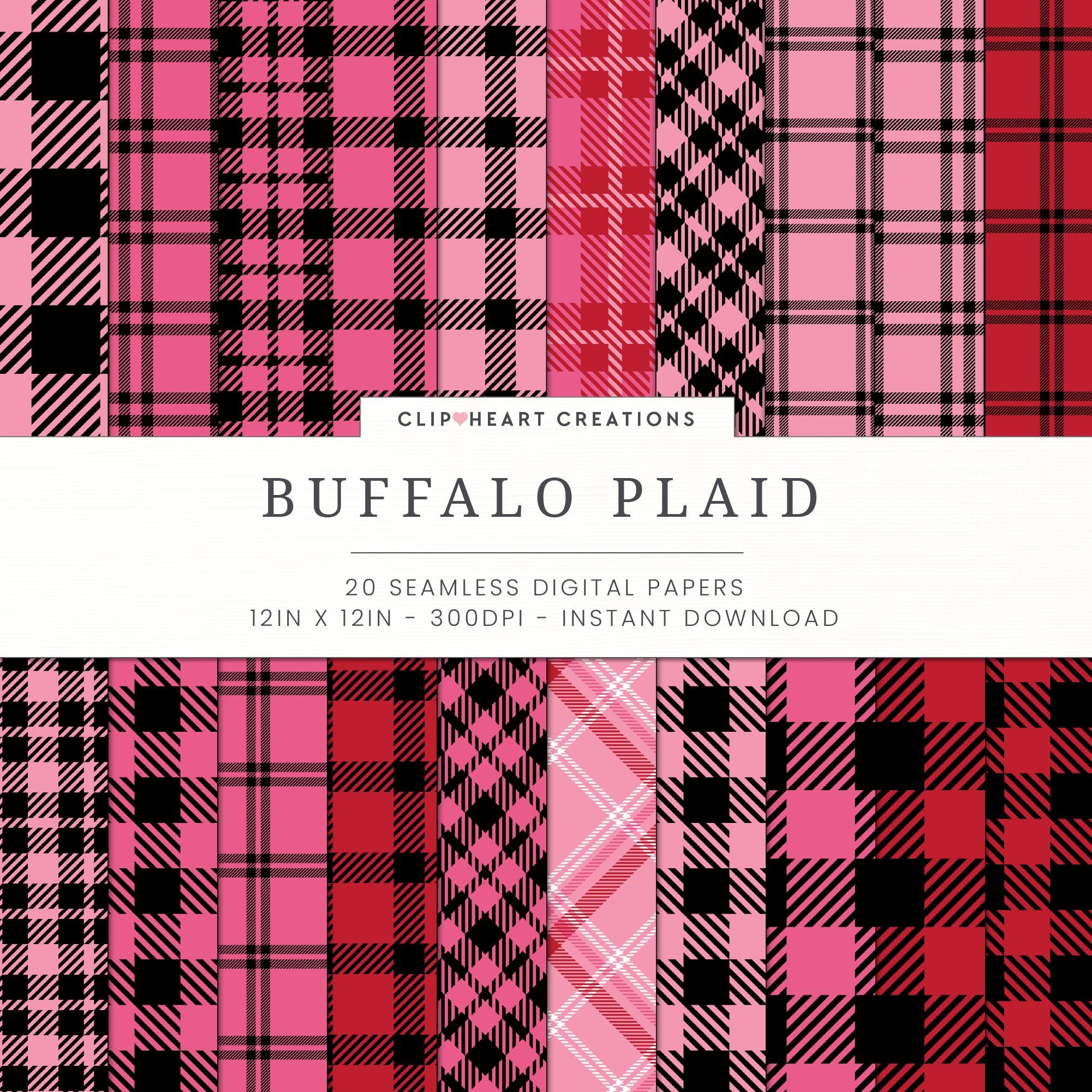 Valentines Day Buffalo Plaid Digital Paper Set, Seamless Lumberjack ...