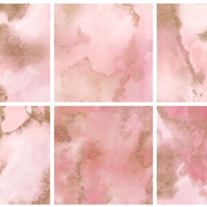 Pink Glitter Watercolor Digital Papers Commercial Use Instant - Etsy