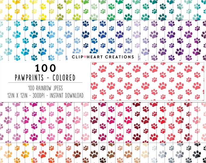 3D Dog Digital Paper | Paw Print Patterns | Pet Scrapbooking & Craft ...