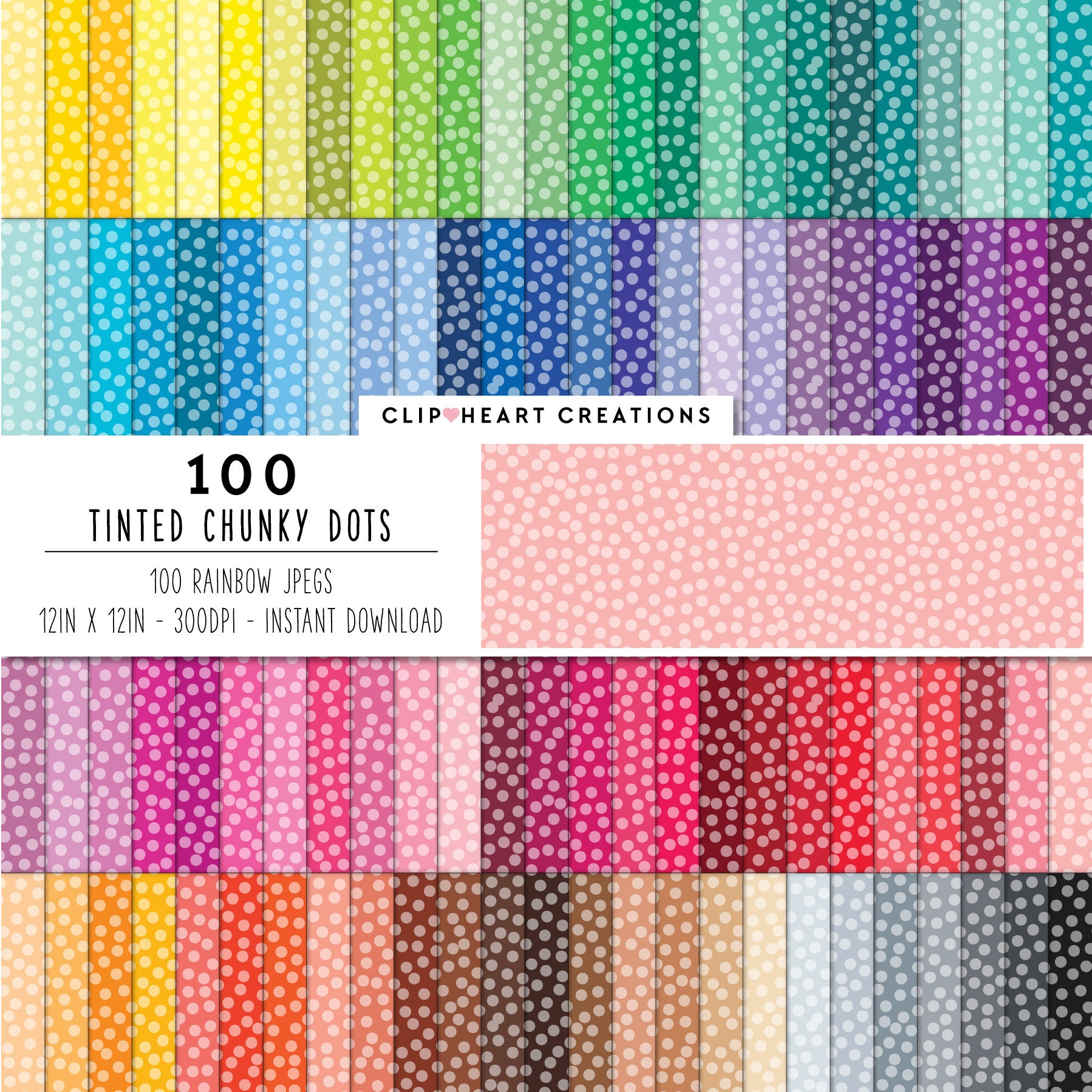 100 Papeles digitales de puntos gruesos uso comercial | Etsy