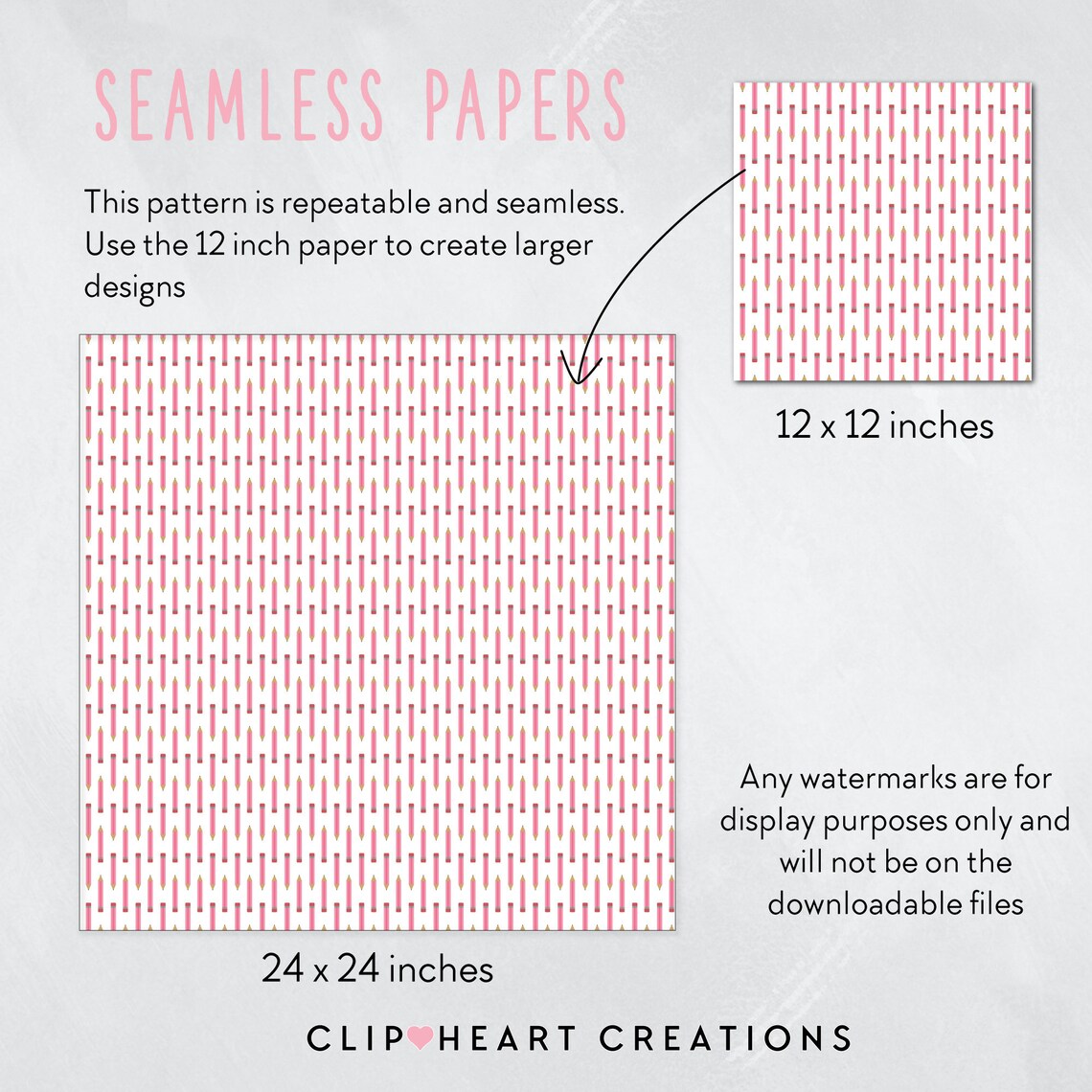 100 Pencils Digital Papers Commercial Use Seamless School - Etsy