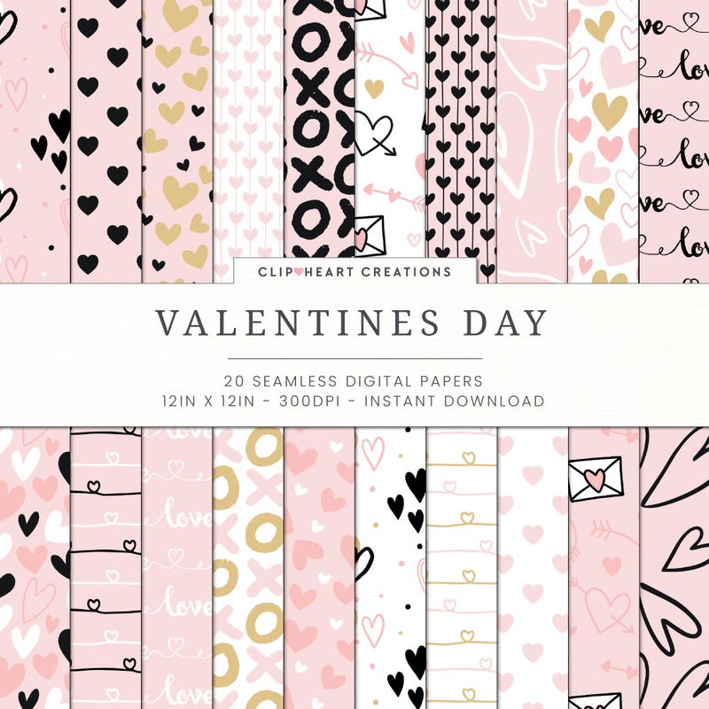 Valentine Digital Paper - Etsy