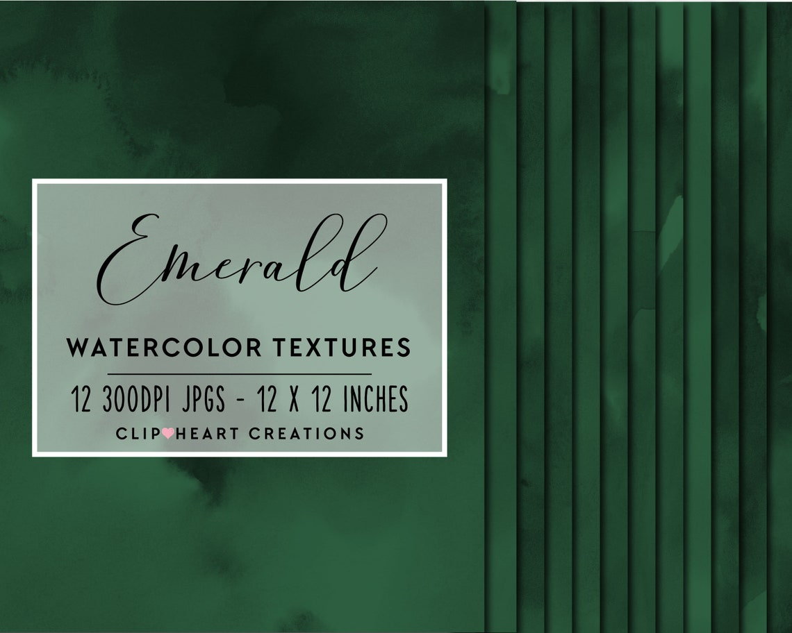 Emerald Green Watercolor Digital Papers Commercial Use - Etsy