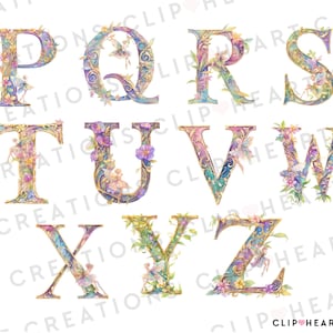 Fairy Alphabet Clip Art, Commercial Use Instant Download Fantasy ...