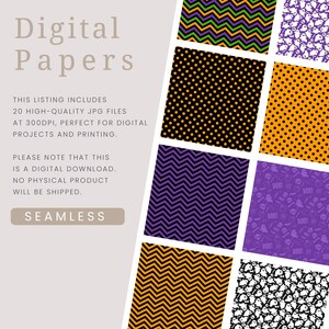 20 Halloween Themed Digital Papers, Seamless Commercial Use Instant ...