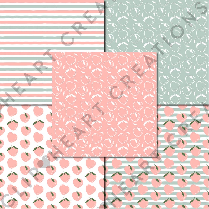 Peach Digital Paper Patterns 20 Seamless Commercial Use - Etsy
