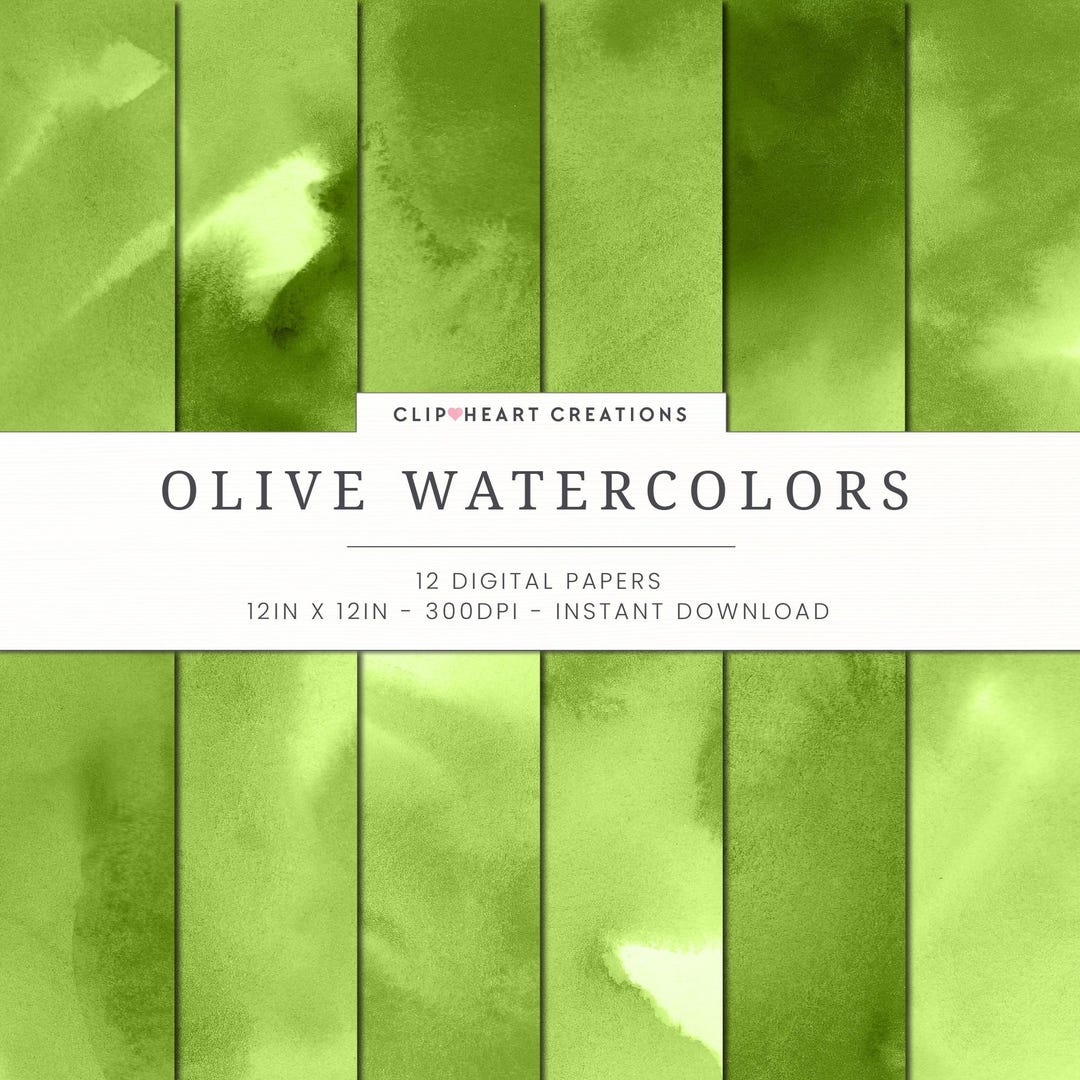 Green Watercolor Digital Papers, Commercial Use Instant Download ...