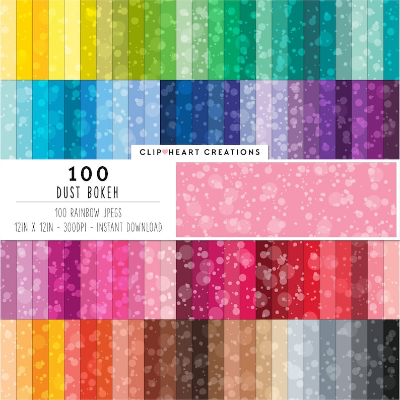 100 Bokeh Digital Papers, Commercial Use Instant Download Seamless ...