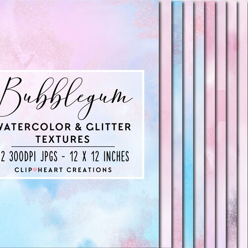Pink Blue Ombre Digital Paper Princess Queen Glitter: Instant - Etsy