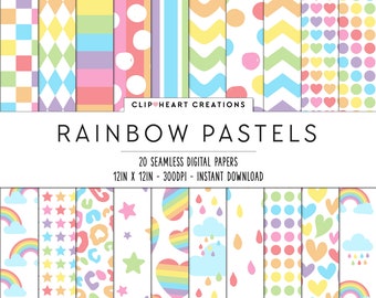 Pastel Rainbow Paper | Etsy