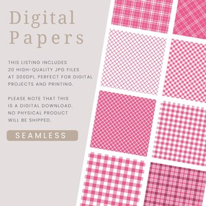 Pink Buffalo Plaid Digital Paper Set, Seamless Lumberjack Plaid Papers ...