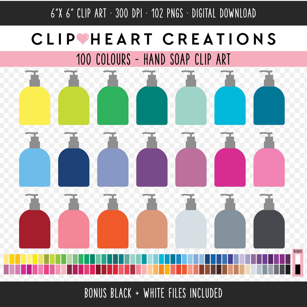 100 Hand Soap Clip Art, Commercial Use Instant Download PNG Hand Wash ...