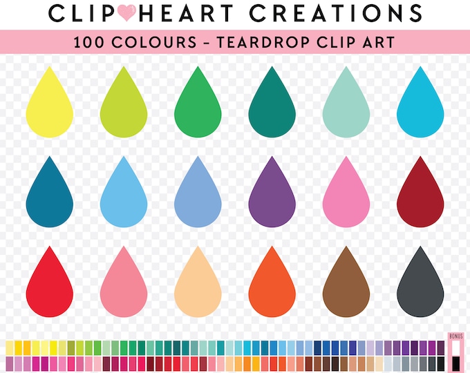100 Droplet Clip Art Commercial Use Instant Download PNG - Etsy