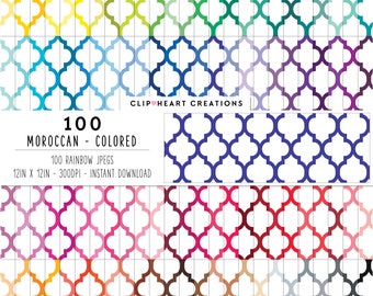 100 Quatrefoil Pattern Digital Paper Pack Commercial Use | Etsy
