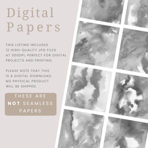 Soft Gray Watercolor Digital Papers, Commercial Use Instant Download ...