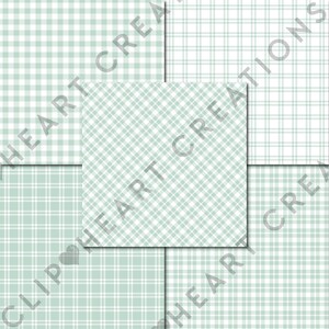Green Buffalo Plaid Digital Paper Set, Seamless Lumberjack Plaid Papers ...