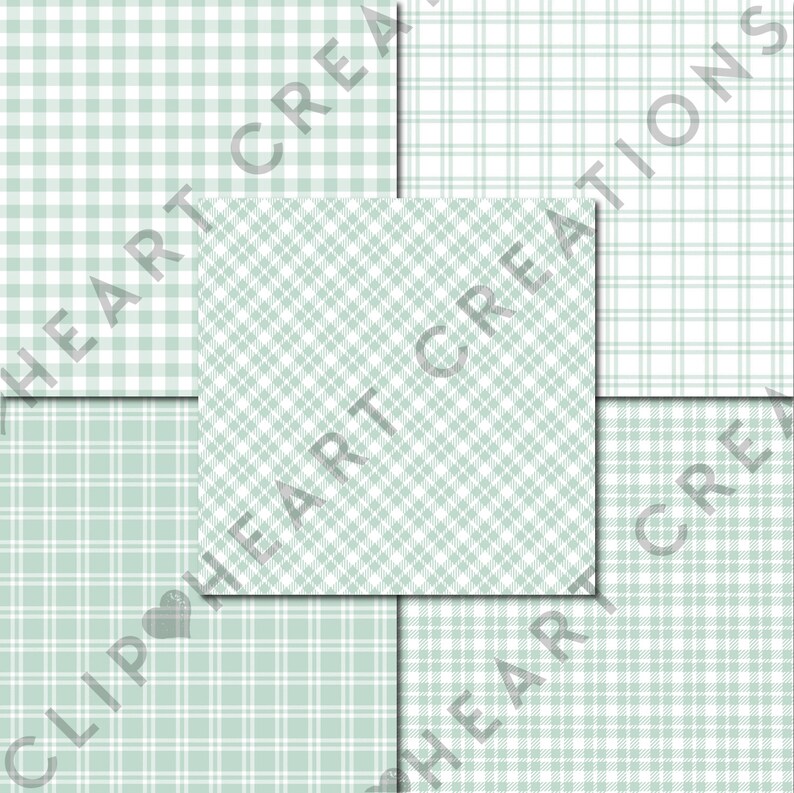 Green Buffalo Plaid Digital Paper Set Seamless Lumberjack - Etsy