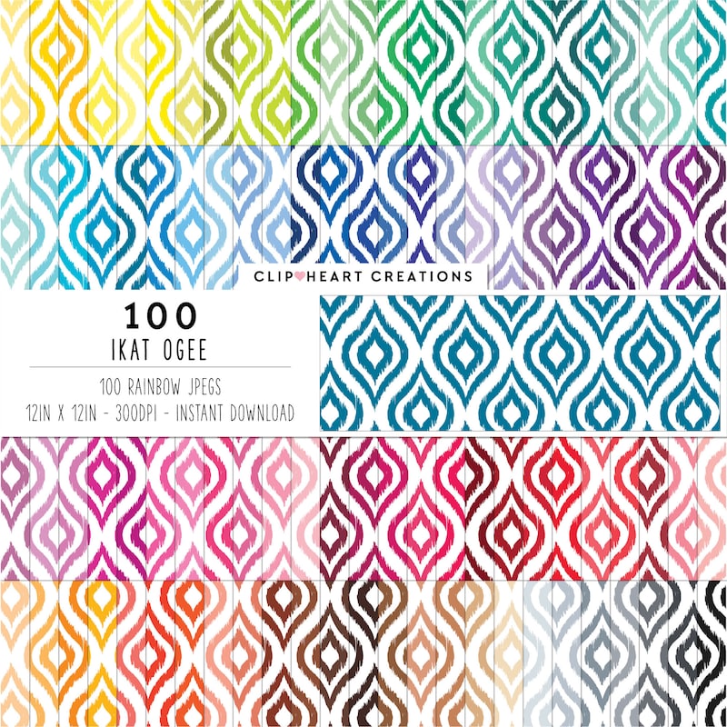 Ikat Digital Paper - Etsy