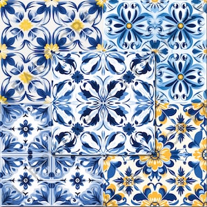 Sicilian Tile Papers, Seamless Commercial Use Instant Download ...