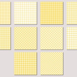 Yellow Buffalo Plaid Digital Paper Set, Seamless Lumberjack Plaid ...