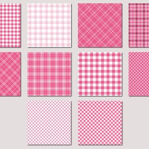 Pink Buffalo Plaid Digital Paper Set, Seamless Lumberjack Plaid Papers ...