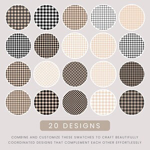 Neutral Buffalo Plaid Digital Paper Set, Seamless Lumberjack Plaid ...