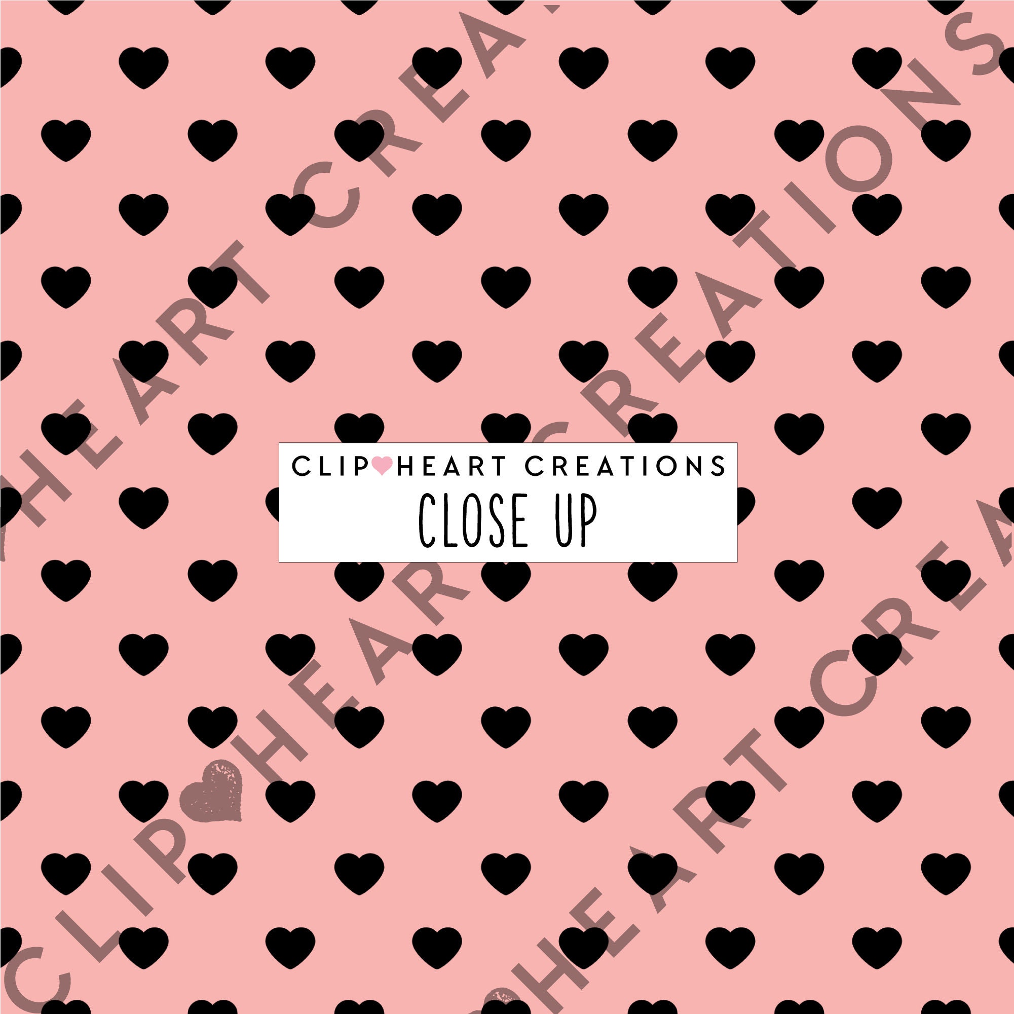 100 Hearts Digital Paper Pack Commercial Use Seamless Black - Etsy