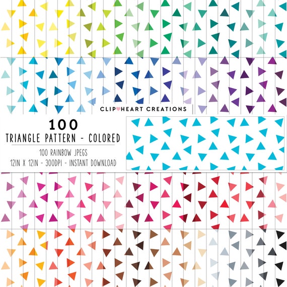 100 Triangle Confetti Digital Papers Commercial Use Seamless | Etsy