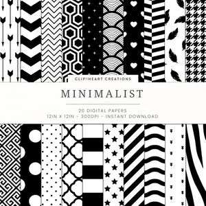 Black & White Pattern Digital Papers, Commercial Use Instant Download ...