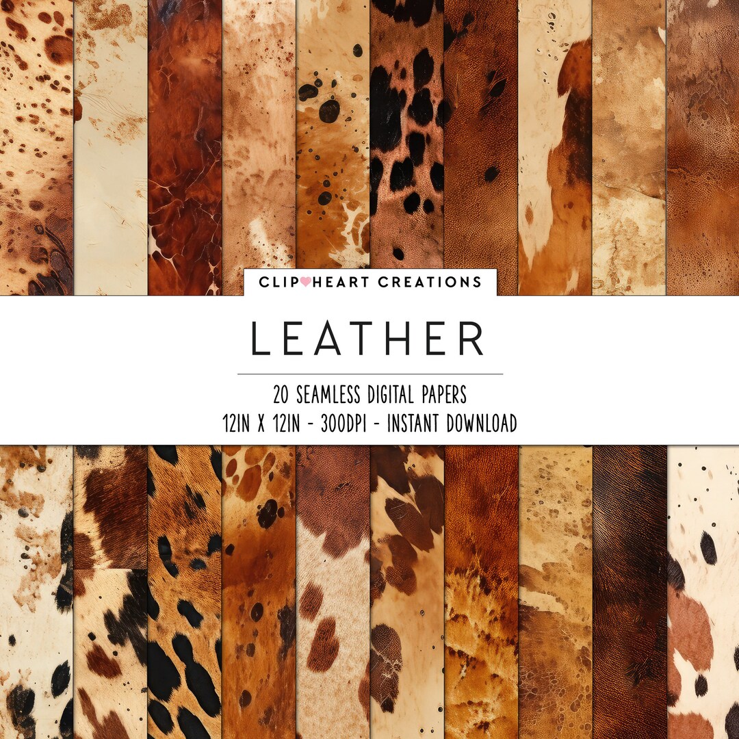 Cowhide Leather Western Papers, Seamless Commercial Use Instant ...