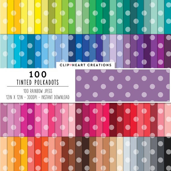 100 Polka Dot Pattern Digital Paper Pack Commercial Use | Etsy