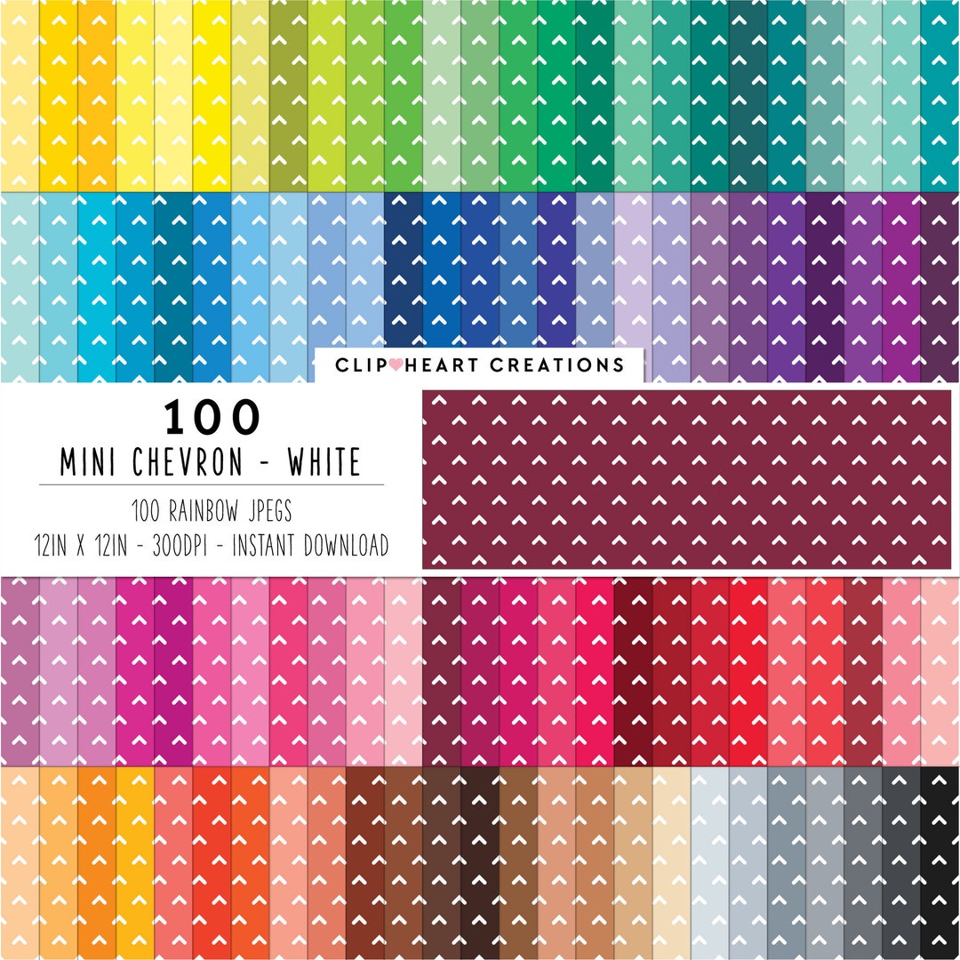 100 Mini Chevron Pattern Digital Paper, Commercial Use Seamless Rainbow ...
