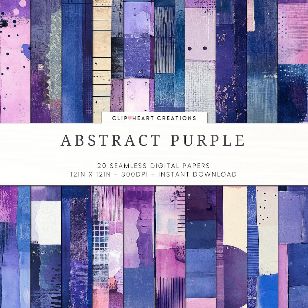 Abstract Purple Inks Digital Paper Pack - Seamless Commercial Use ...