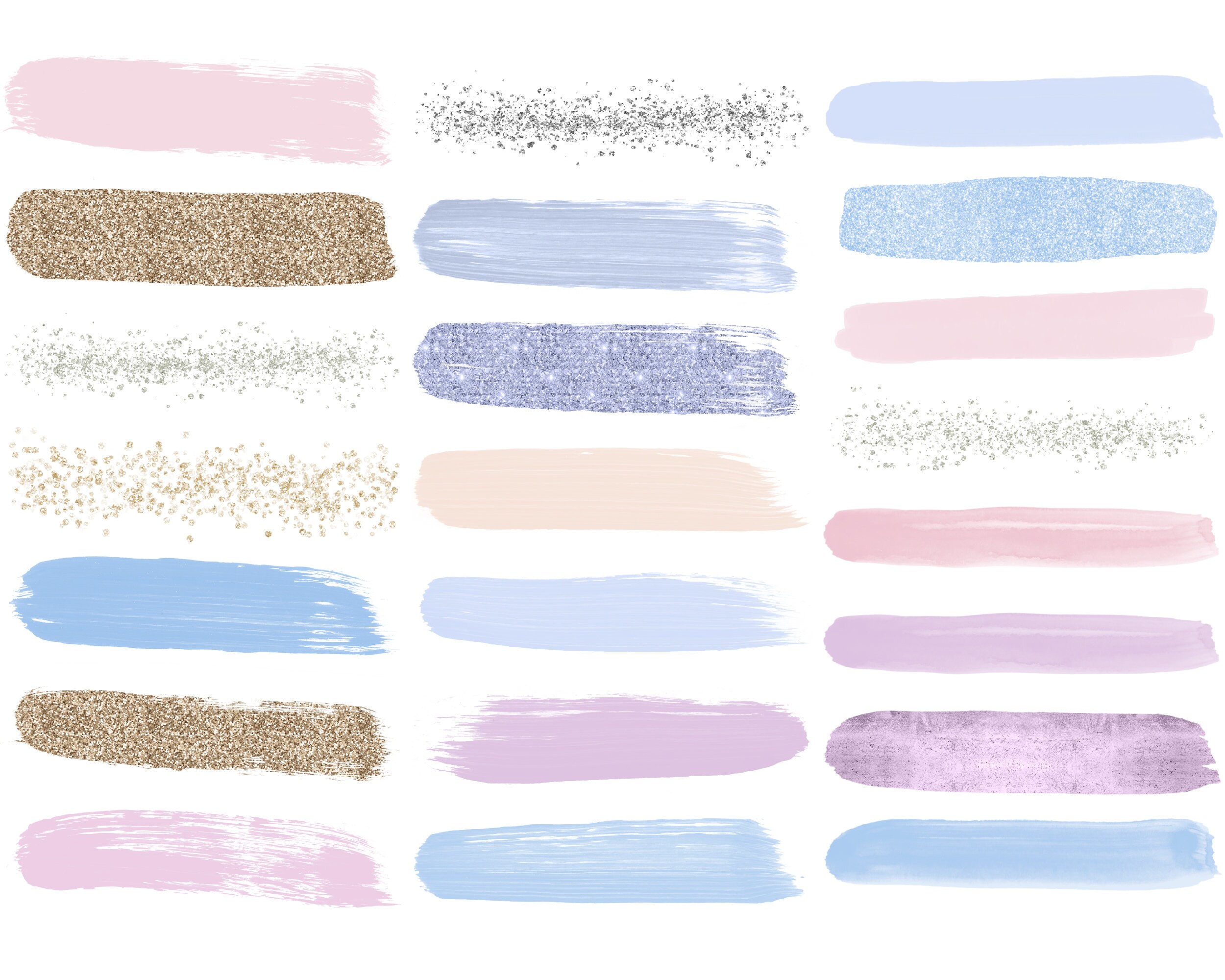 Pastel Brush Strokes Clip Art Pastel Brush Strokes Clipart | Etsy