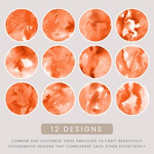 Orange Watercolor Digital Papers, Commercial Use Instant Download ...