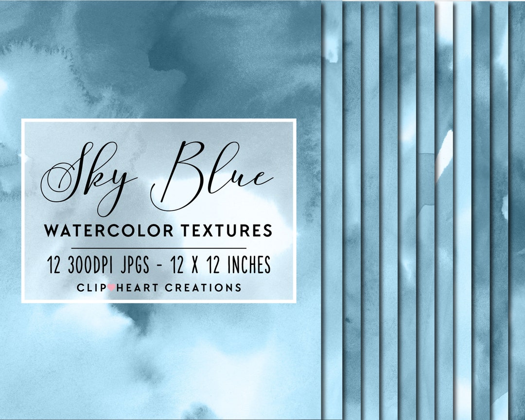 Blue Watercolor Digital Papers, Commercial Use Instant Download ...