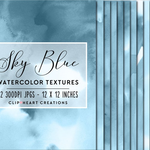 Watercolor BLUE Digital Paper Pack INSTANT Digital DOWNLOAD - Etsy
