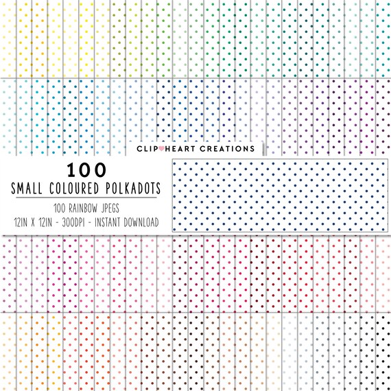 100 Polka Dot Pattern Digital Paper Pack Commercial Use | Etsy