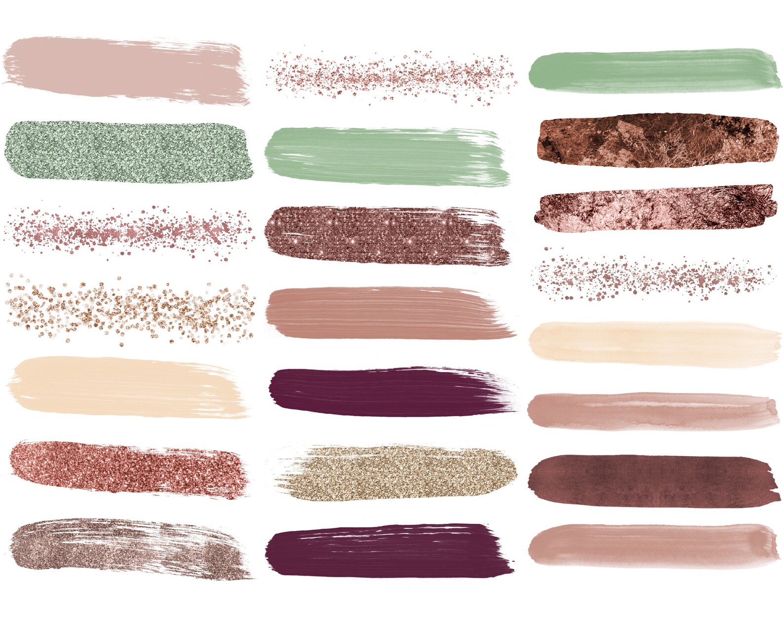 Bronze Brush Strokes Clip Art Copper Brush Strokes Clipart - Etsy