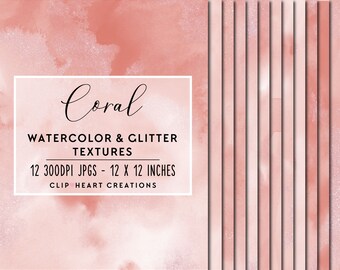 Watercolor Coral Digital Paper - Etsy