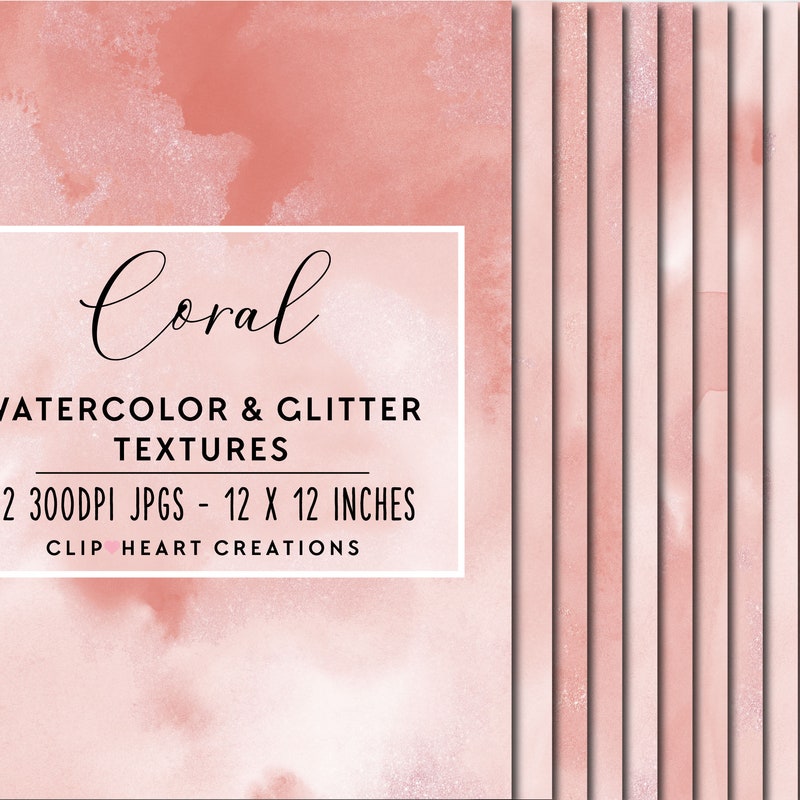 Coral Digital Paper - Etsy