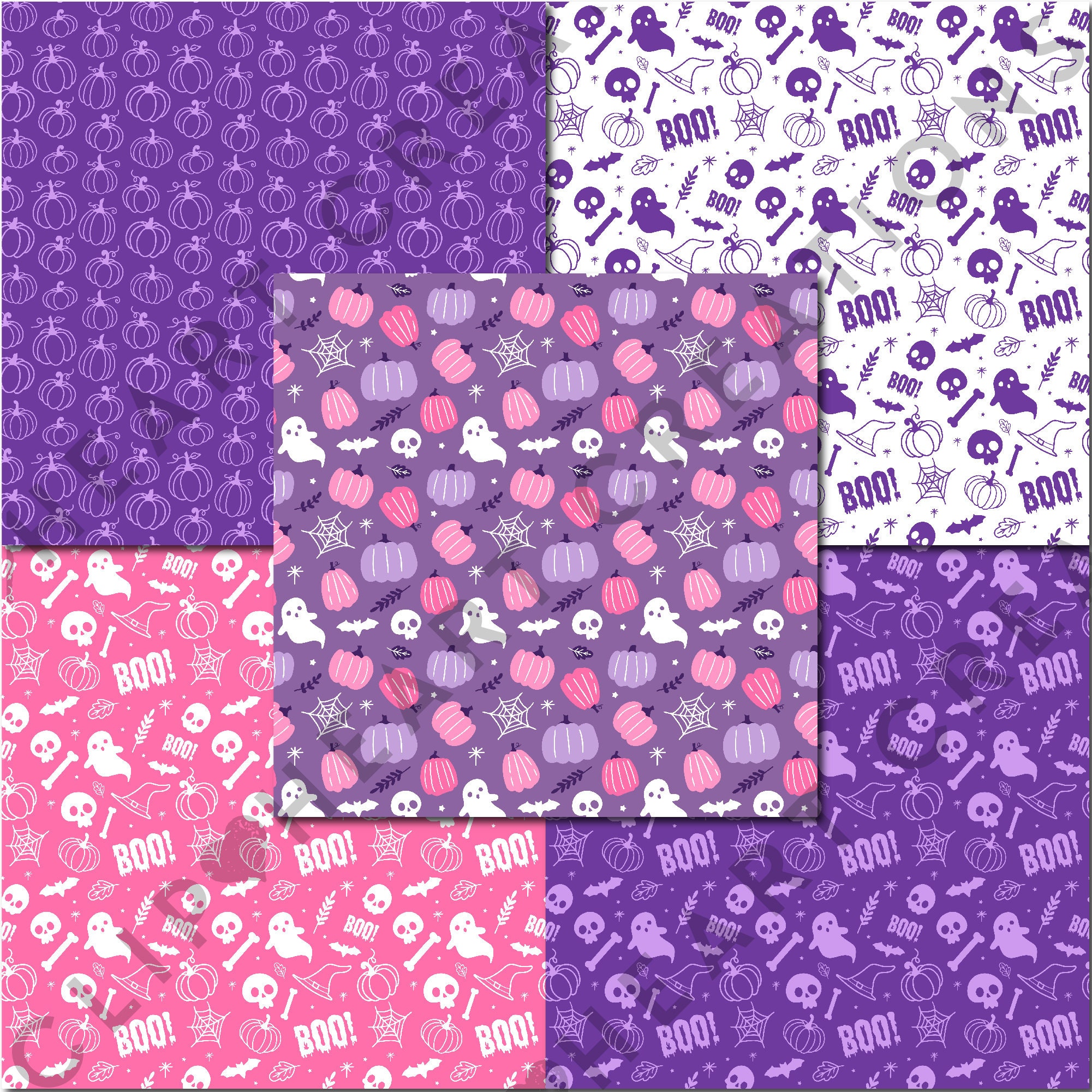 20 Cute Halloween Themed Digital Papers Seamless Commercial - Etsy