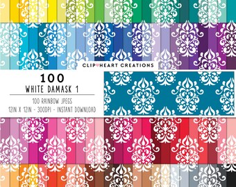 Damask Digital Papers | Etsy
