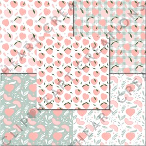 Peach Digital Paper Patterns, 20 Seamless Commercial Use Instant ...