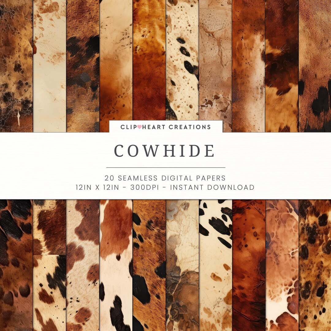 Cowhide Leather Western Papers, Seamless Commercial Use Instant ...