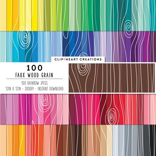 100 Wood Texture Digital Paper Pack Commercial Use Instant - Etsy